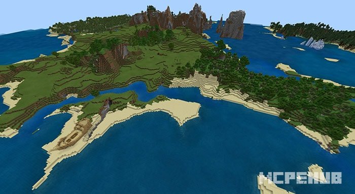 Сид Shipwreck On Land Seed для Minecraft PE