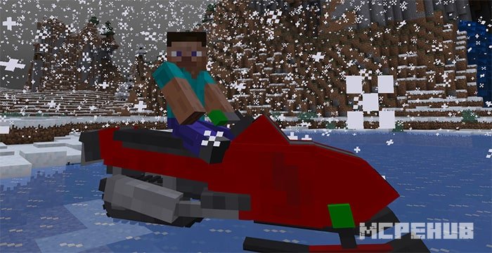 Мод SnowMobile для Minecraft PE